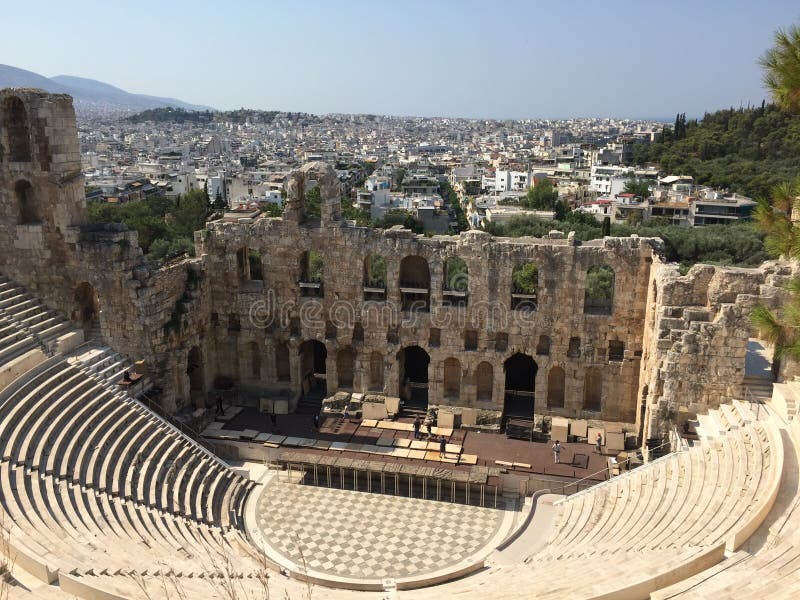 The old theatre in Athens editorial stock image. Image of civilisation ...