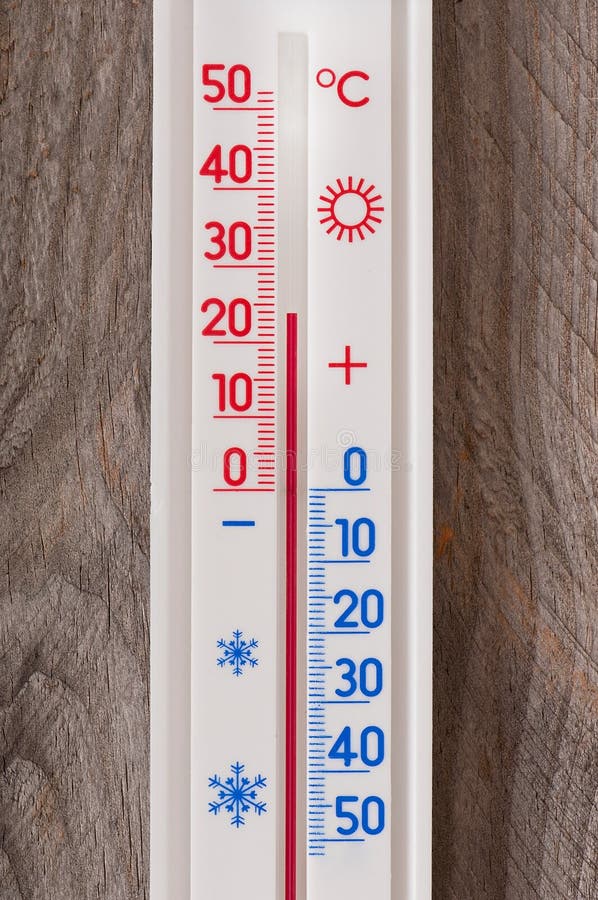 Closeup Thermometer Showing Temperature in Degrees Celsius Stock Image ...