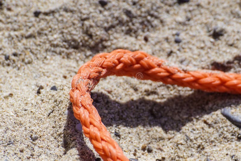 Old Thick Nautical Rope on the Sand Ground . Stock Photo - Image of ...