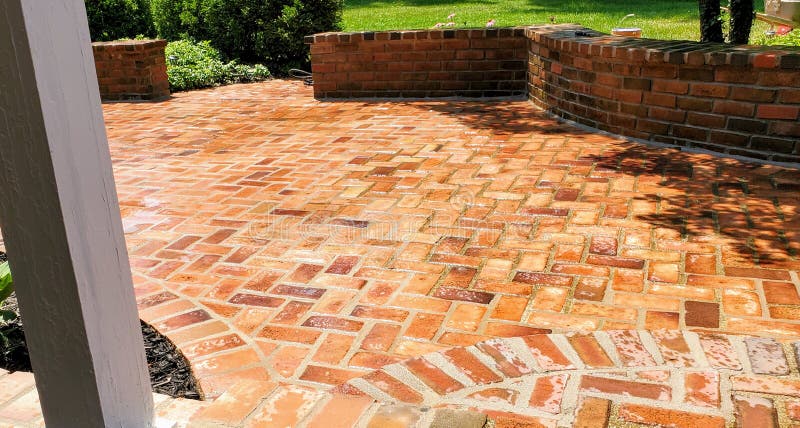 Old Thin Brick Paver Patio Makeover Stock Photo - Image of paver ...