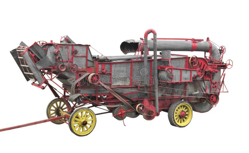 Old Threshing Machine Isolated. Stock Photo - Image of farming ...