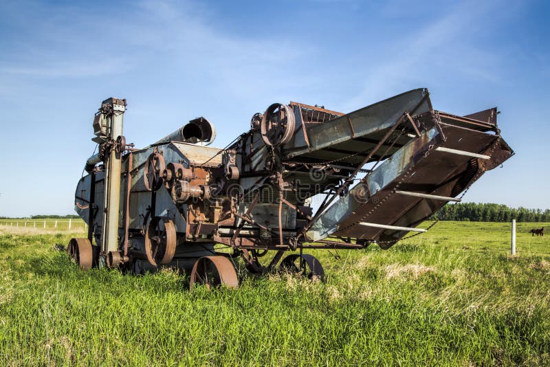 Old threshing machine stock photo. Image of rural, gear - 32168572