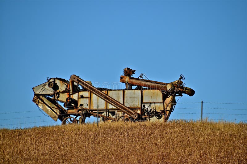 Old Threshing Machine stock image. Image of stack, blow - 38765943