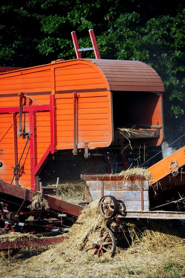 Old threshing machine stock photo. Image of rural, gear - 32168572