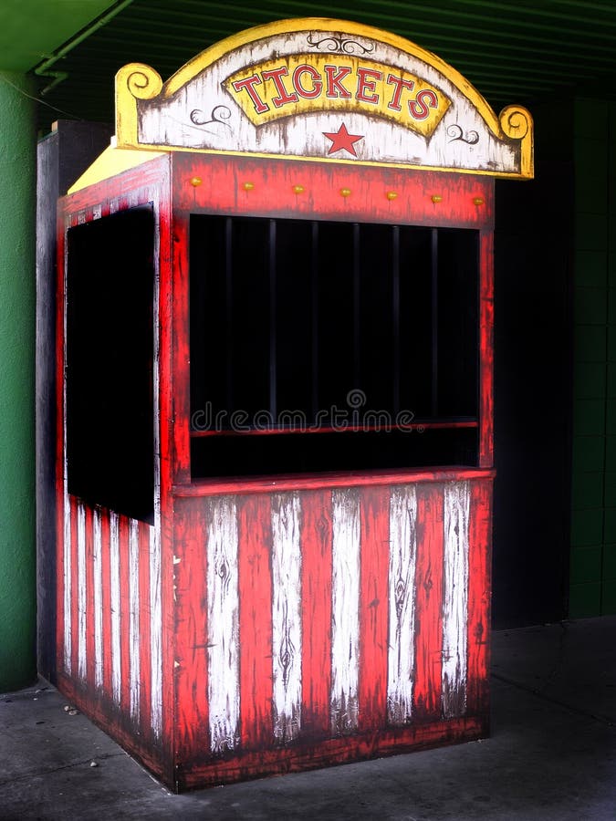 Old Ticket Booth at Carnival or Circus for Fun Stock Image - Image of ...