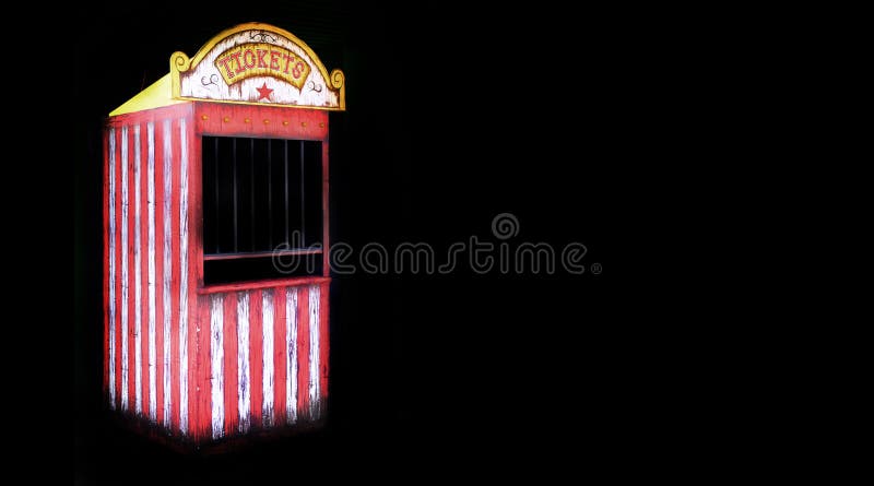 Old Ticket Booth at Carnival or Circus for Fun Stock Photo - Image of ...