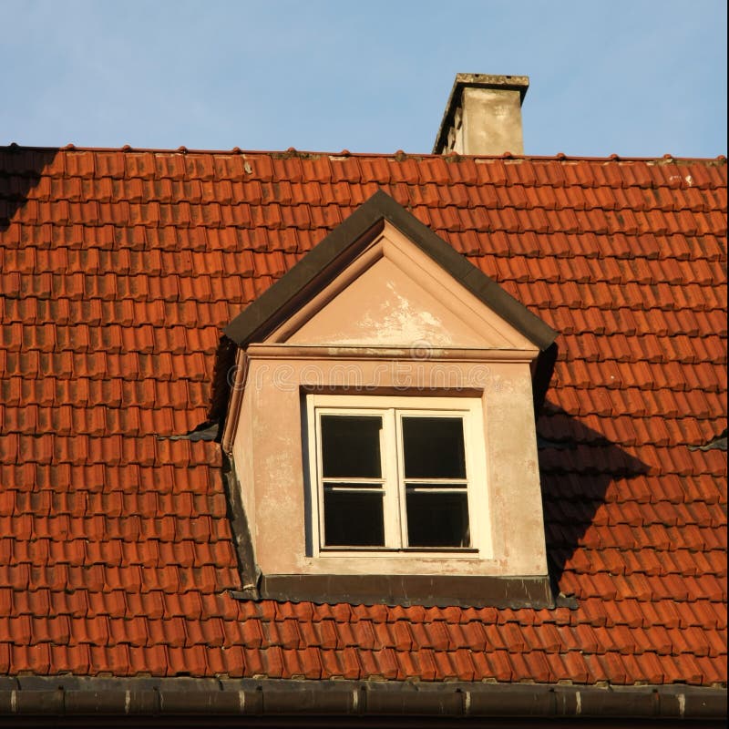 Old window on a tile roof stock photo. Image of travel - 29806238