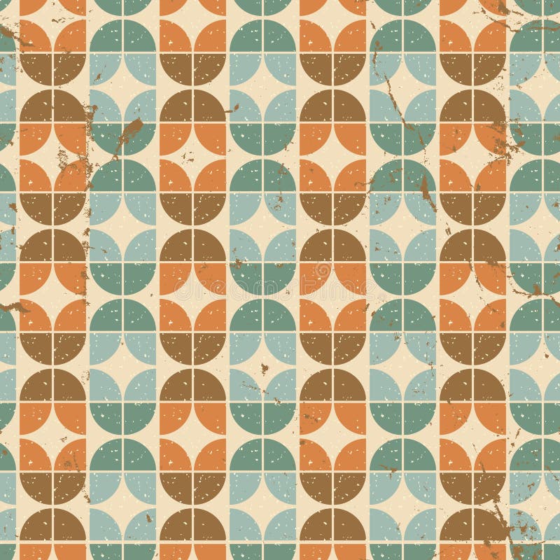 Seamless Retro Pattern, Vector Tiles Background with Messy Grunge ...