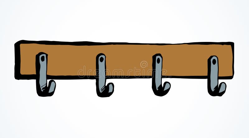 Wall hook. Vector drawing stock vector. Illustration of door - 141663000