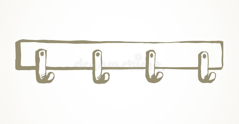 Wall hook. Vector drawing stock vector. Illustration of door - 141663000