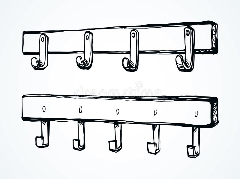 Wall hook. Vector drawing stock vector. Illustration of doodle - 149467278