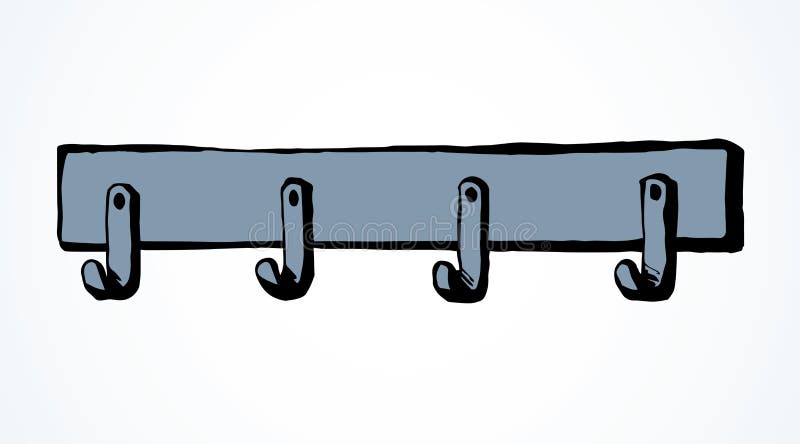 Wall hook. Vector drawing stock vector. Illustration of closet - 156911118