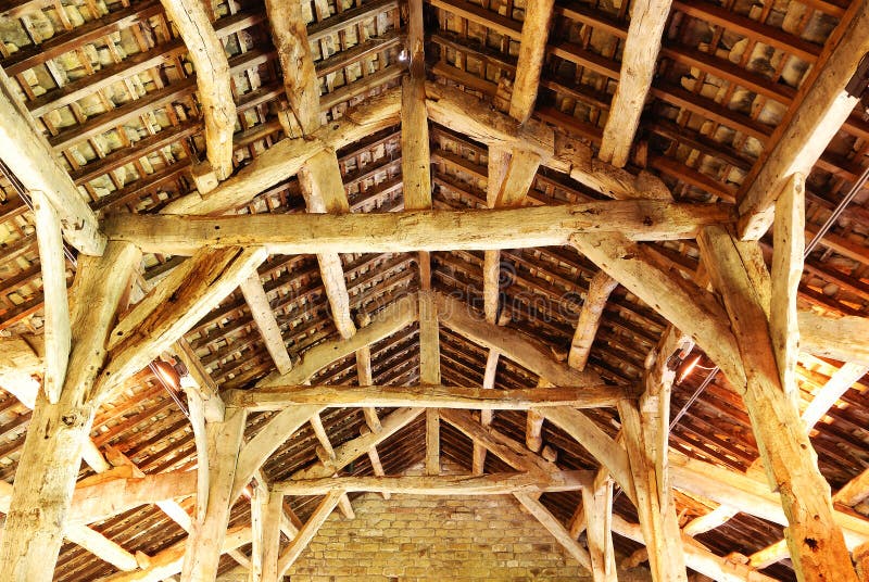 An old timber roof stock photo. Image of timber, timbers - 15835190