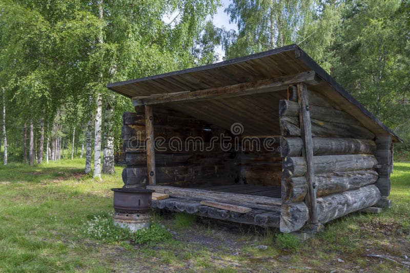 Old Timbered Wooden Windbreak Stock Photo - Image of sweden, birch ...