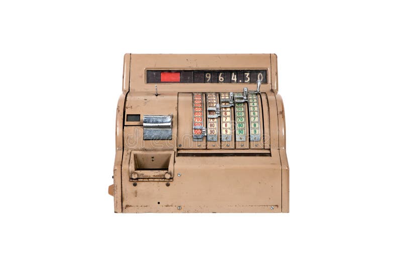 Old cash register stock photo. Image of antique, front - 3781842