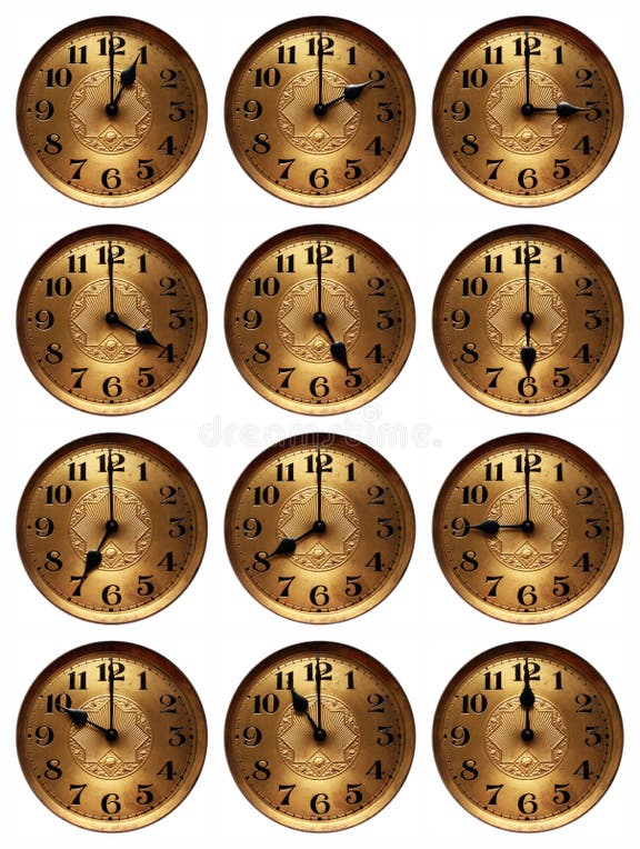 Old time clock hours stock photo. Image of collage, hour - 25351786
