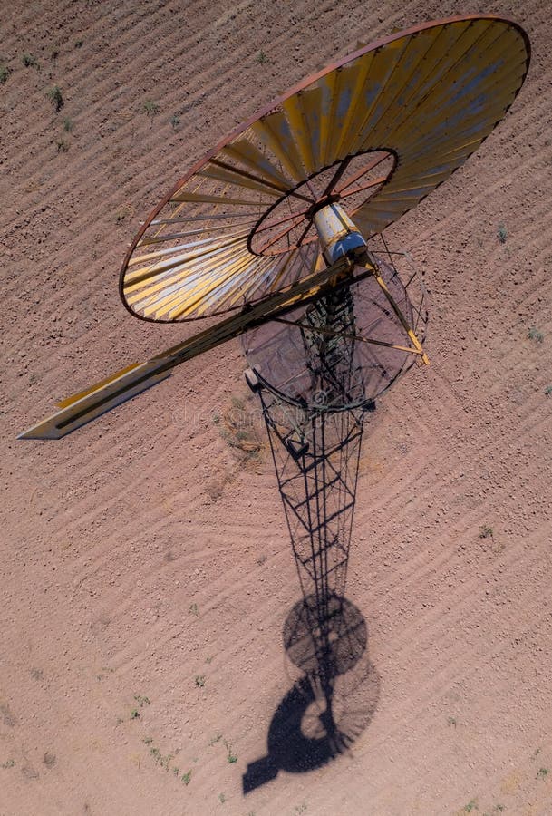 Old Time Windmill in Field with Shadow . Stock Photo - Image of ...