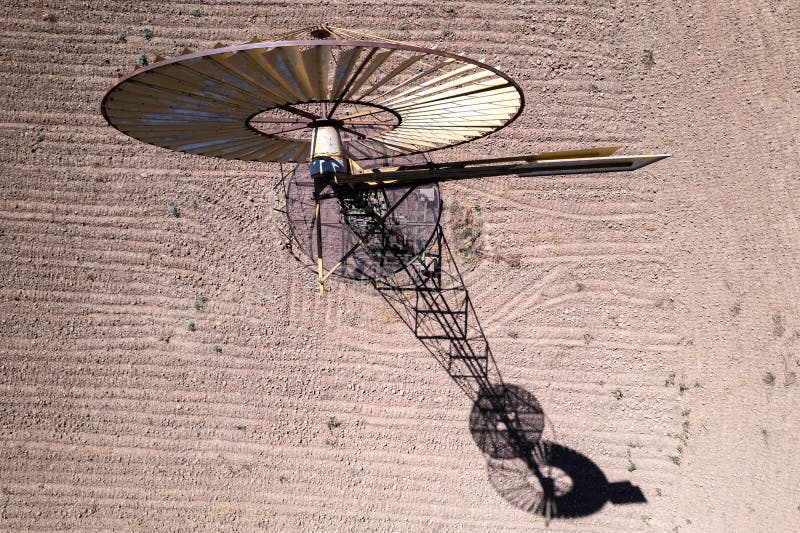 Old Time Windmill in Field with Shadow . Stock Image - Image of ...