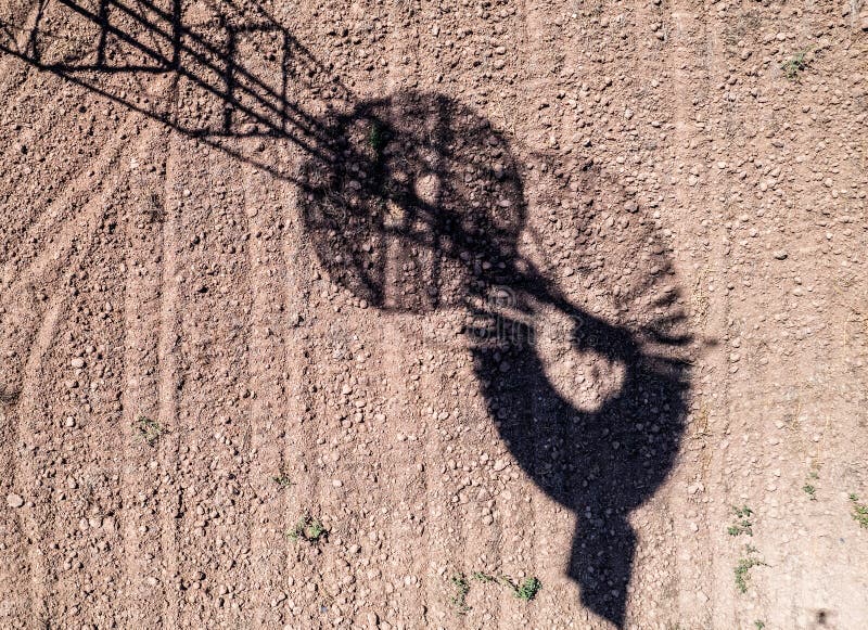 Old Time Windmill in Field with Shadow . Stock Image - Image of ...