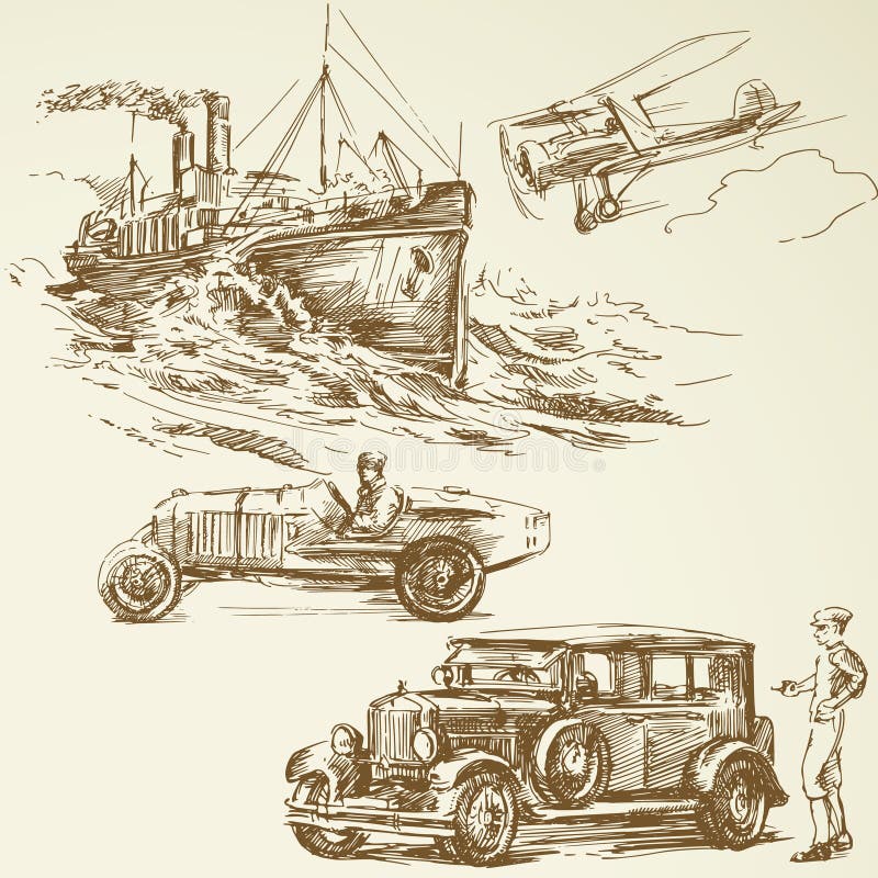 Old time stock vector. Illustration of transport, tour - 22925435