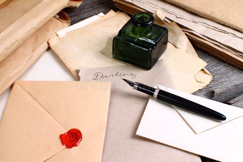 Old times - letter writing stock photo. Image of letter - 85199936