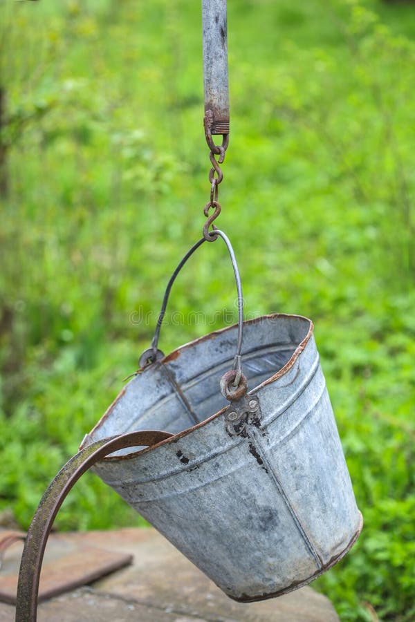 Old tin bucket stock image. Image of aged, antique, steel - 75890617