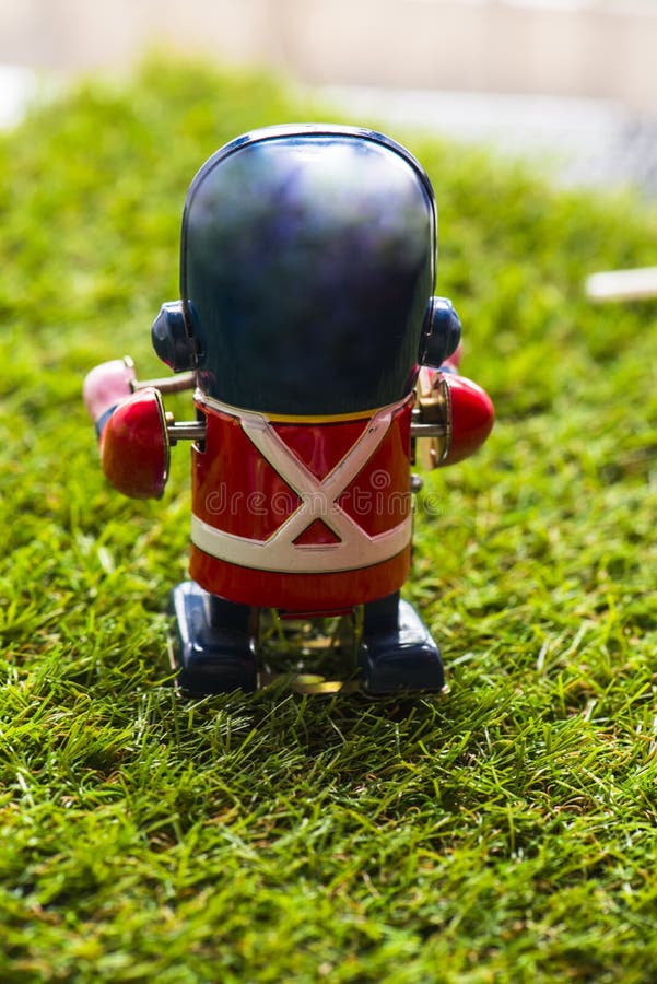 Old Tin Classic Toy Drummer Stock Photo - Image of military, mechanical ...