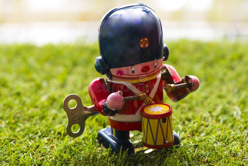 Old Tin Classic Toy Drummer Stock Image - Image of drummer, little ...