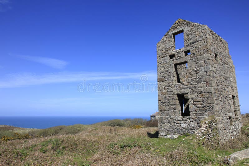 Old Tin Mine Cornwall England Stock Photo - Image of stone, isolated ...