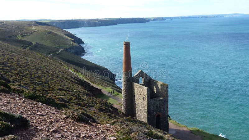 Old Tin Mine Remains on Cliffs in Cornwall UK Stock Photo - Image of ...