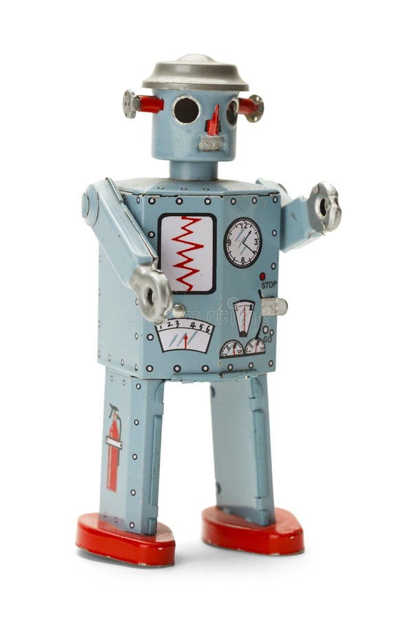 Purple Tin Toy Robot stock photo. Image of automaton, science - 2382112