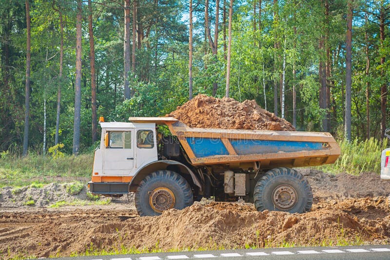 Old Tipper Vith Clay Ground in Forest Stock Image - Image of growth ...