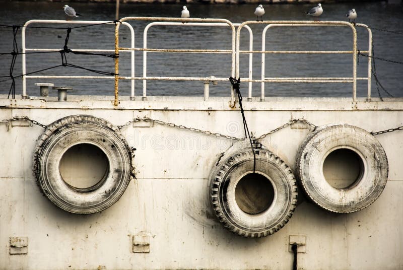 Old tire stock image. Image of ship, railing, dump, rail - 4206993