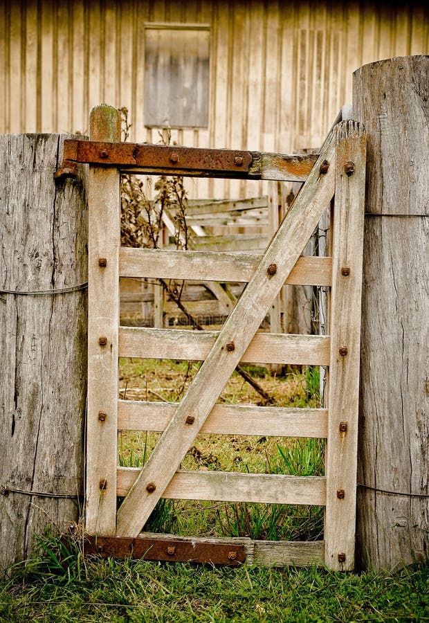 Old tired rural farm gate stock photo. Image of entrance - 11952116