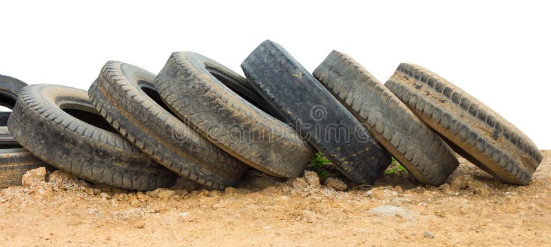 Old Vehicle Tires Soiled with Mud. Stock Image - Image of stack, object ...