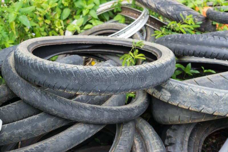 Old tires are waste stock image. Image of trash, material - 123993675