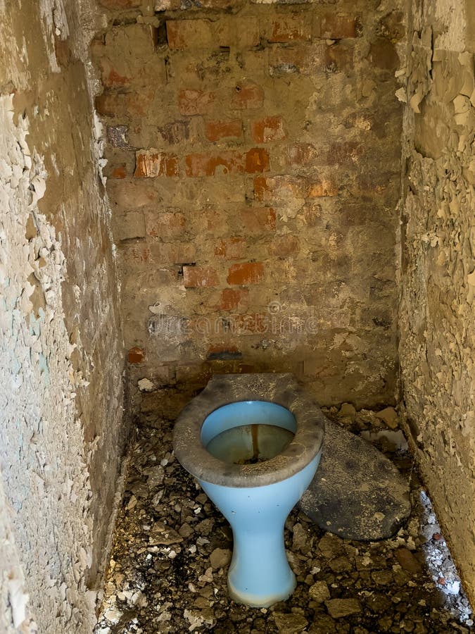 Old Toilet in the Old Abandoned Building Vertical Stock Photo - Image ...