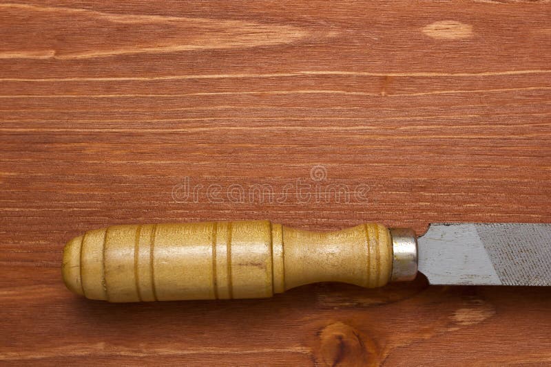 Old Tool File Rasp with Wooden Handle Stock Image - Image of laboratory ...