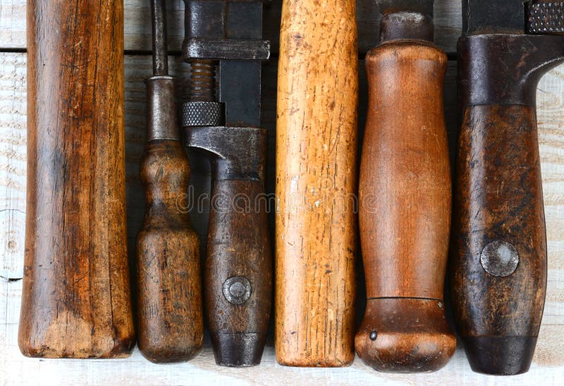 Old Tool Handles Closeup stock photo. Image of tools - 39240302