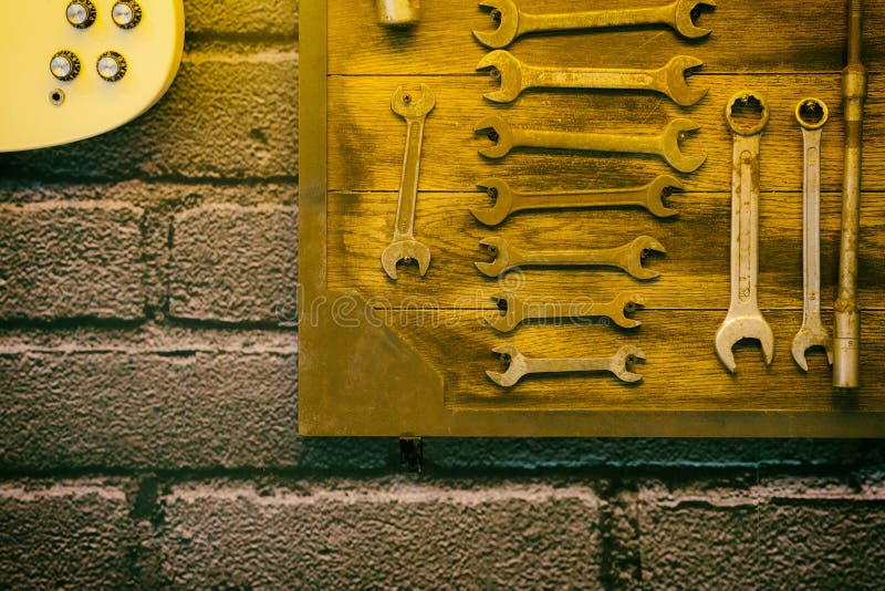 The Old Tool Hanging on the Board. Stock Image - Image of board, grungy ...