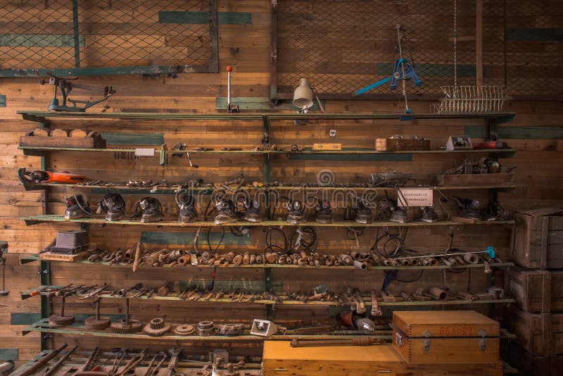 Old Tool Rack with Parts and Tools Stock Image - Image of baltic ...