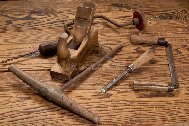 Old tools stock image. Image of wooden, drill, used, plank - 25080197