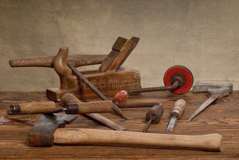 Old tools stock image. Image of retro, gouge, auger, plane - 26363081