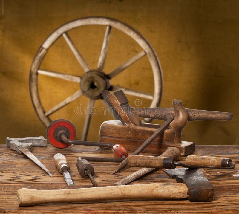 Old tools stock photo. Image of still, desk, joiner, plank - 27677706