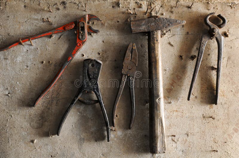 Old Hand Tools stock image. Image of tools, spanner, level - 39709