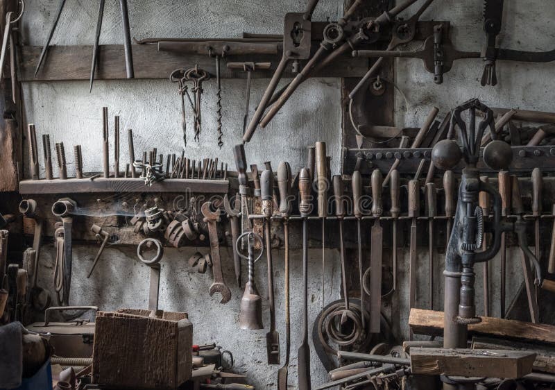 The Old Tools in an Ancient Smithy Stock Image - Image of shop, still ...