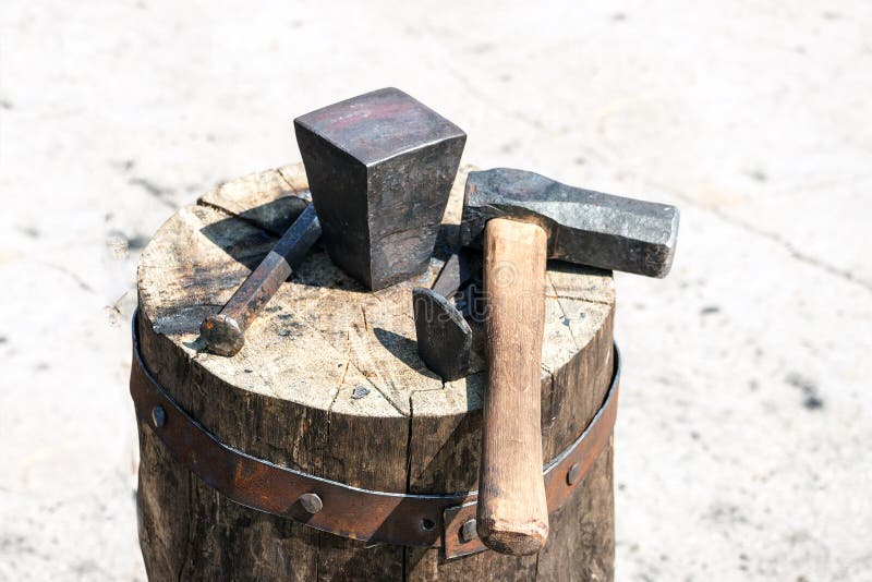 Old tools of a blacksmith stock image. Image of craftsmanship - 98389083