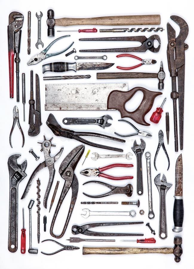 Old Tools. a Collection of Old Rusty Tools Stock Image - Image of ...