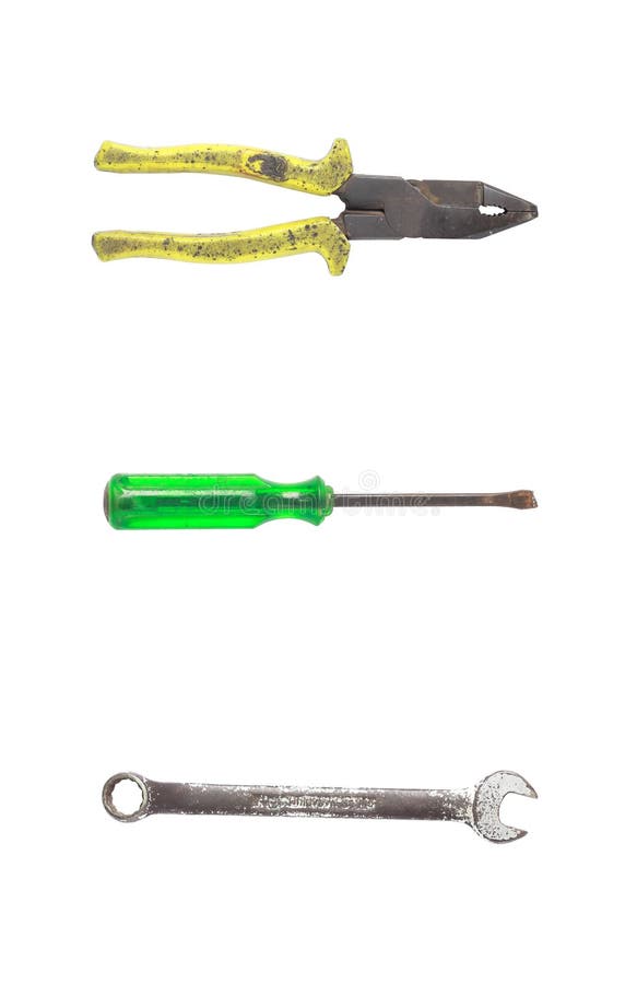 Old Tools Isolated On White Background. Stock Photo - Image of ...