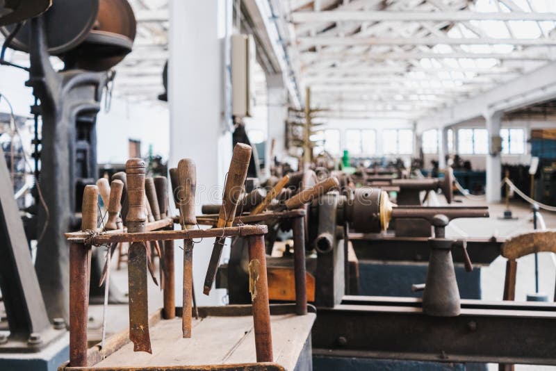Old Tools and Manual Presses To Work the Metallic Material Stock Image ...